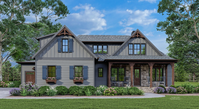Front Elevation Craftsman House Plan Craftsman Style House Plan 5